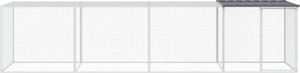 Klec pro kuřata se střechou antracitová 403 x 98 x 90 cm ocel 3189040