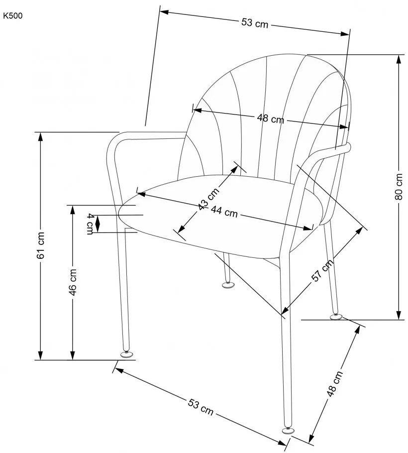 Jídelní křesílko VIENNA — ocel, látka, černá / béžová Halmar