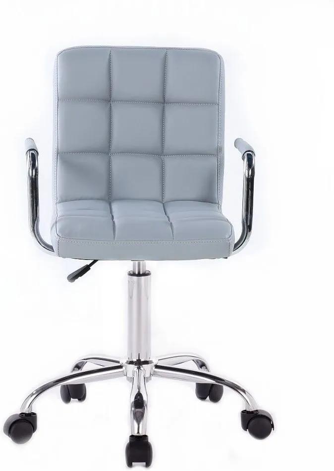 LuxuryForm Židle VERONA na stříbrné podstavě s kolečky - šedá