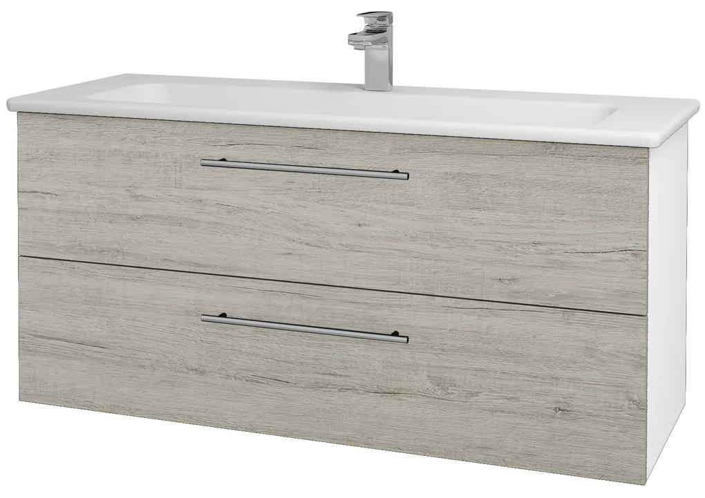 Dřevojas Koupelnová skříň GIO SZZ2 120 Varianta: N01 Bílá lesk / Úchytka T02 / N06 Lava