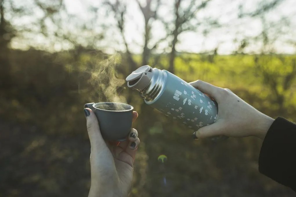 Zopa Termoska na tekutiny se silikonovým držákem 400 ml Flowers