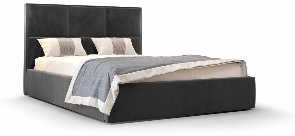 Manželská postel 180 cm Elna (tmavě šedá) (s roštem a úložným prostorem). 1046912