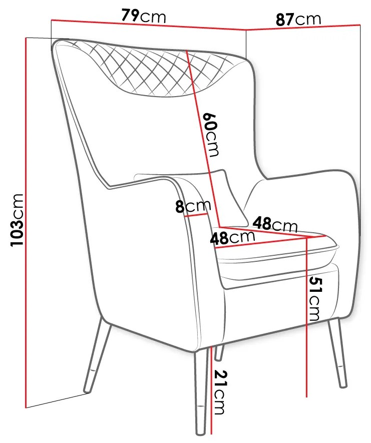 Elegantní křeslo Trippier, krémová Magic Velvet