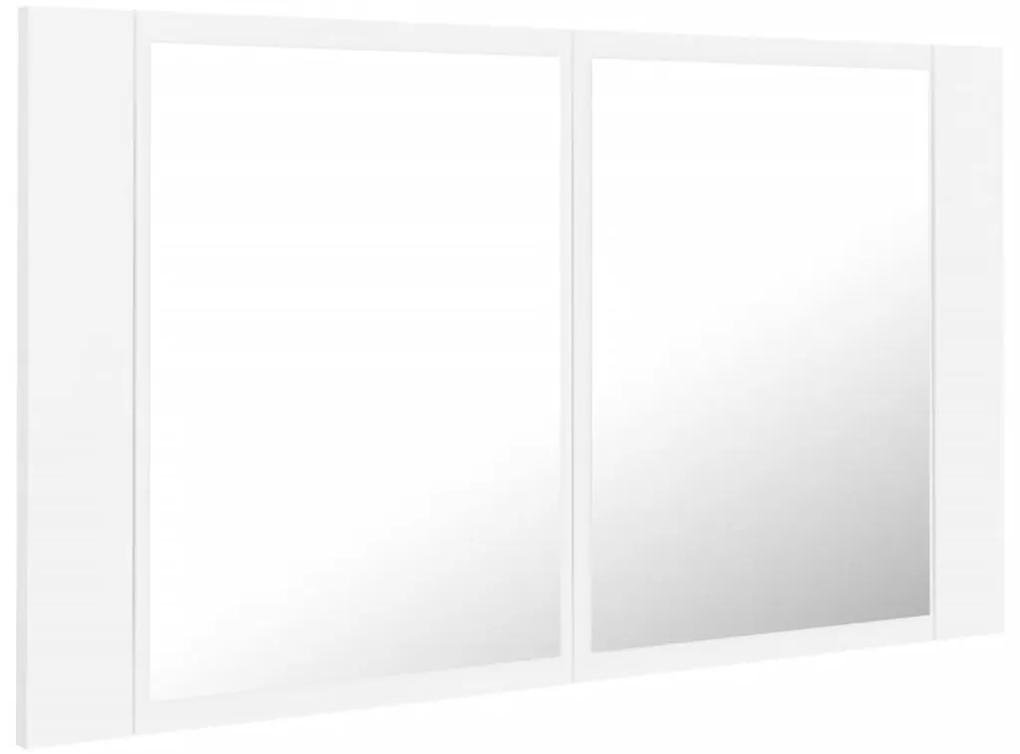 LED koupelnová skříňka se zrcadlem bílá 80 x 12 x 45 cm akryl
