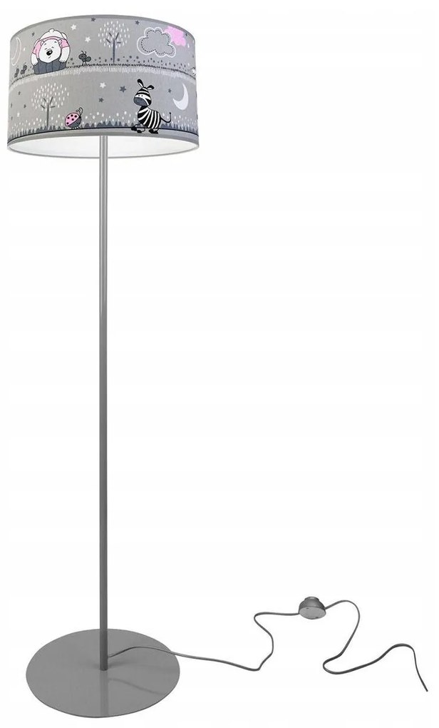 Dětská stojací lampa Ladybird, 1x textilní stínítko se vzorem, (výběr ze 2 barev konstrukce), o