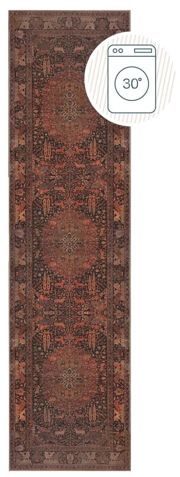 Vínový pratelný běhoun 60x230 cm Nico Global – Flair Rugs