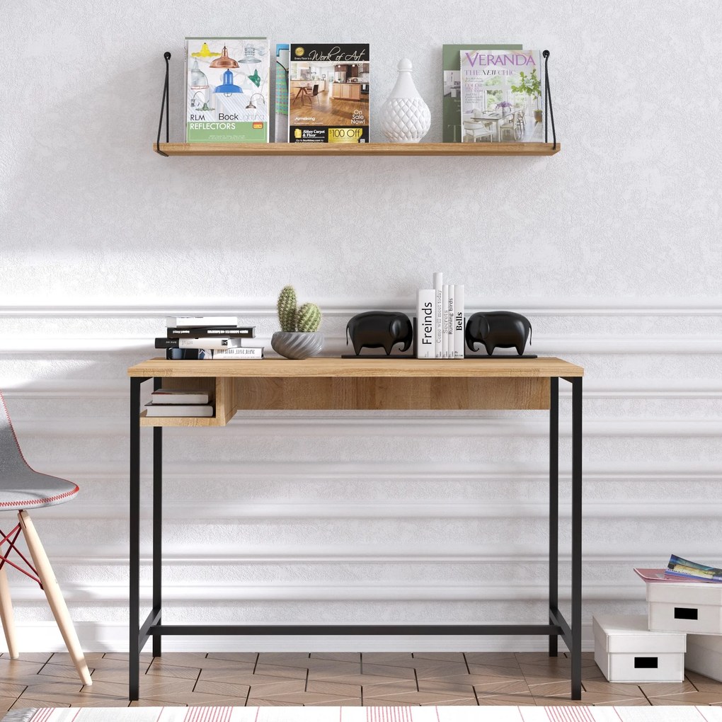 KALUNE DESIGN Psací stůl LOU dub s poličkou 793ELG3818