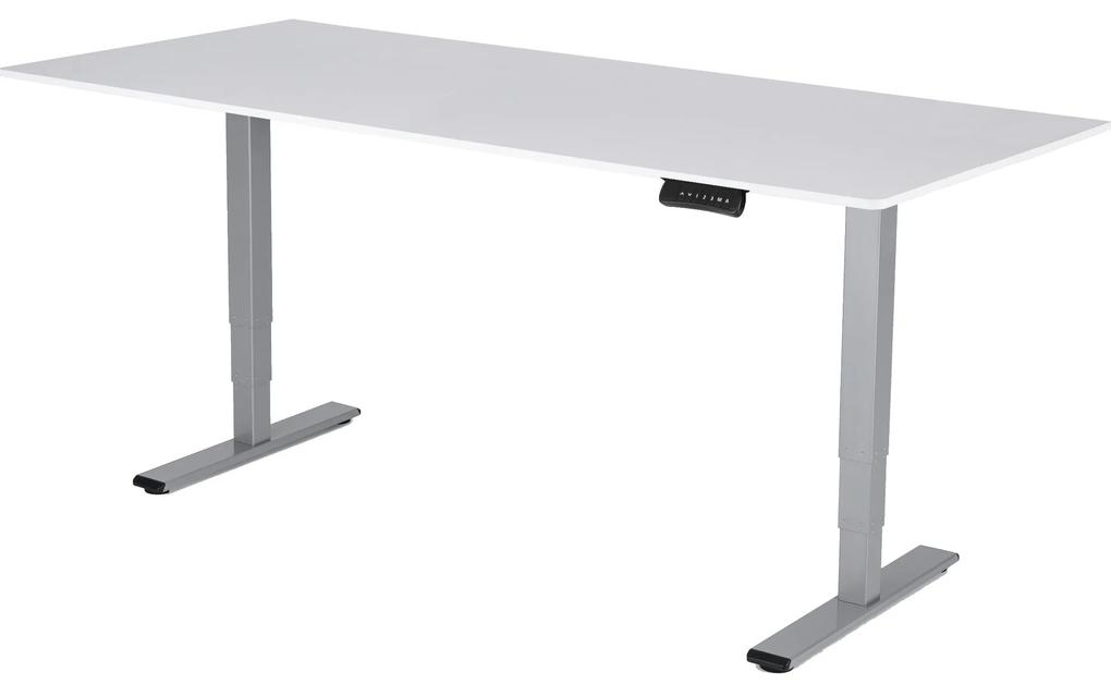 Výškově nastavitelný stůl Liftor 3segmentové nohy šedé,   deska 1800 x 800 x 18 mm bílý dekor