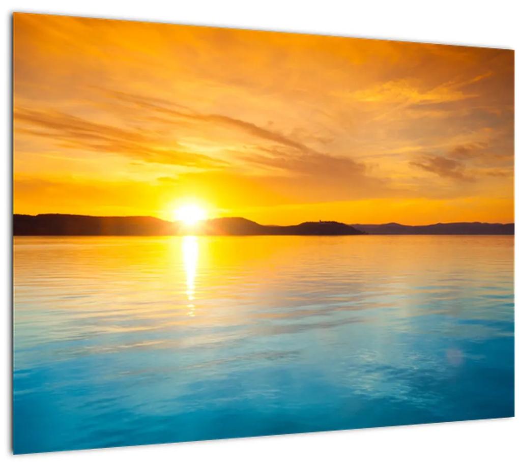 Skleněný obraz východu slunce (70x50 cm)