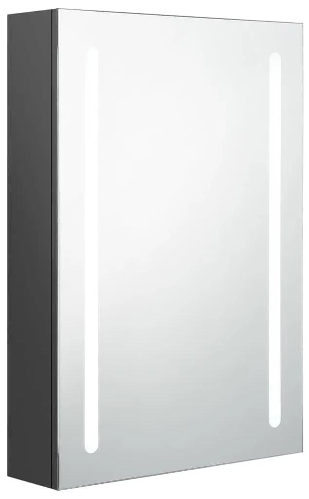 LED koupelnová skřínka se zrcadlem - 50x13x70 cm | šedá