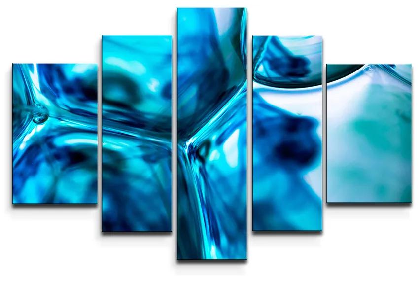 Sablio Obraz - 5-dílný Modré bubliny - 125x90 cm