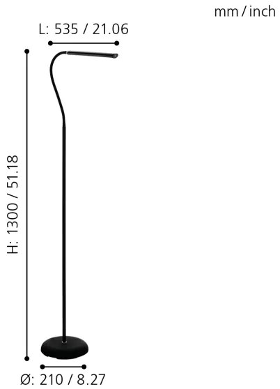Eglo 96439 - LED Stmívatelná stojací lampa LAROA LED/4,5W/230V