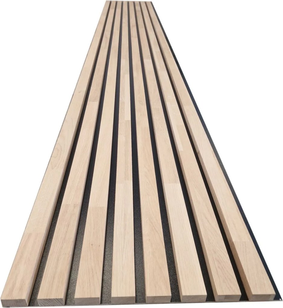 Lamelový SLAT panel masiv dub Masolo 35-15 černý nosič rozměr 2780x400