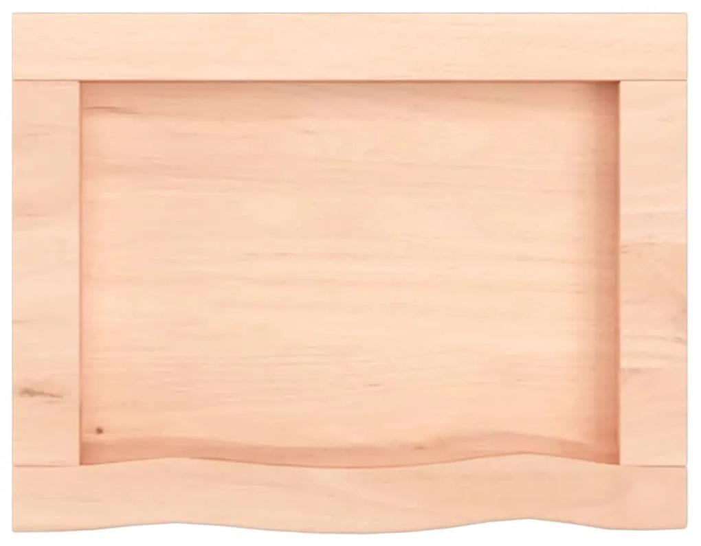 Nástěnná police 40x30x(2-6) cm neošetřené masivní dubové dřevo