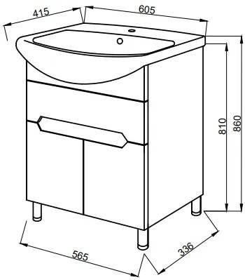 Lavedo Marco Cersania 60 koupelnová skříňka s umyvadlem