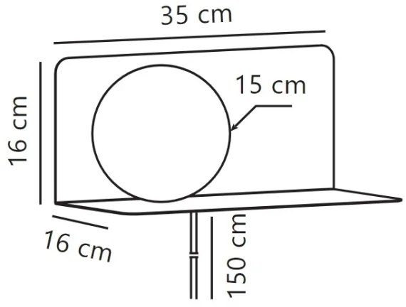 Nordlux - Nástěnné svítidlo s poličkou LILIBETH 1xE14/25W/230V černá