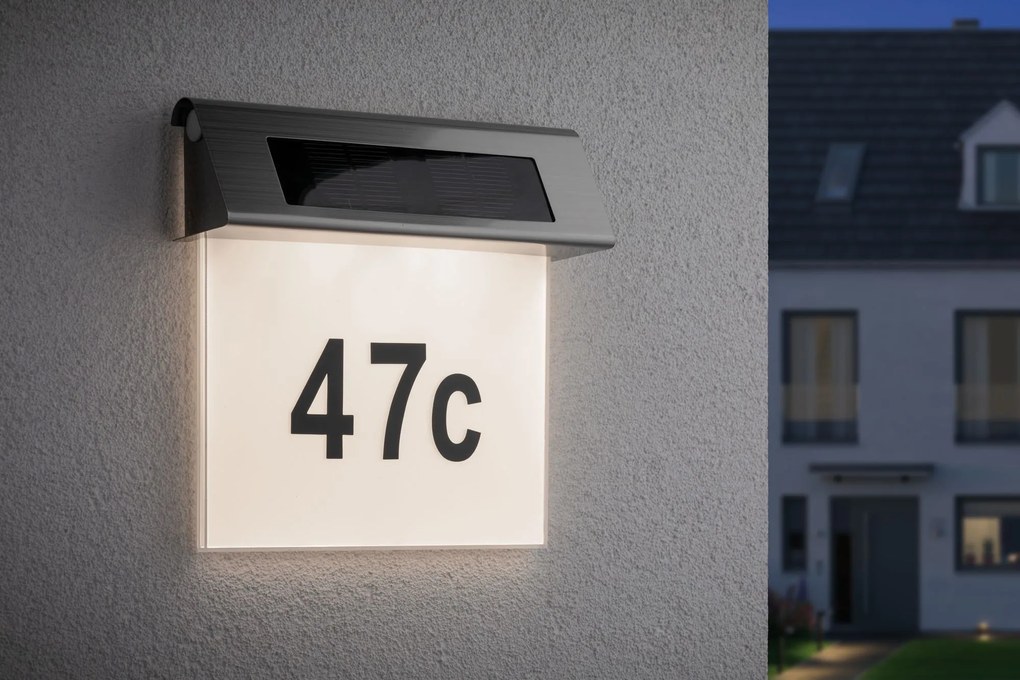 Paulmann 93765 Special Line Solar house number, solární osvětlení domovního čísla, 1x0,2W LED, 23x22cm, IP44