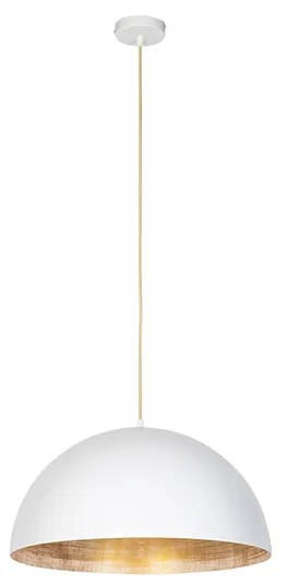 Industriální závěsná lampa bílá se zlatem 50 cm - Magna Eco