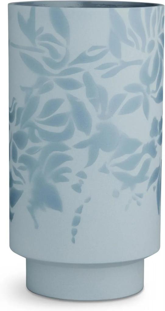 KÄHLER Keramická váza Kabell Dusty Blue 26,5 cm, modrá barva, šedá barva, keramika