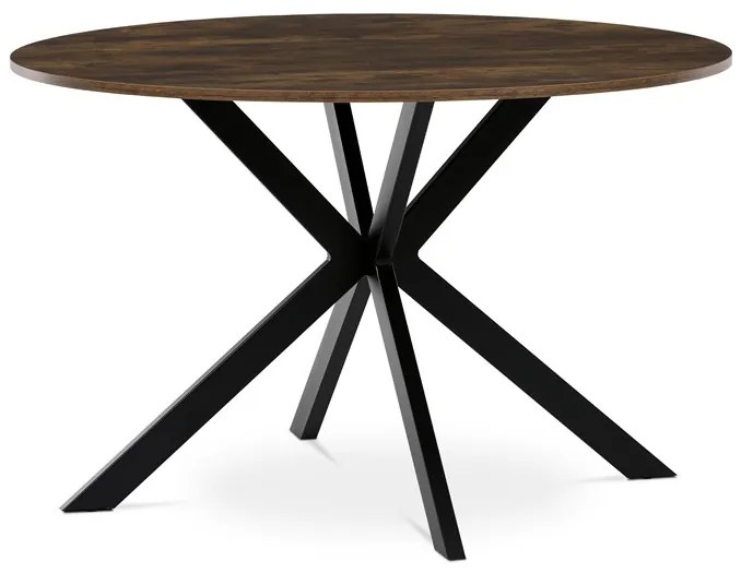 Autronic Jídelní stůl kulatý 120 cm HT-F4120 Odstín: Staré dřevo