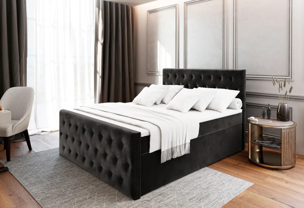 Expedo Čalouněná postel boxspring FENDI, 160x200, casablanca 4