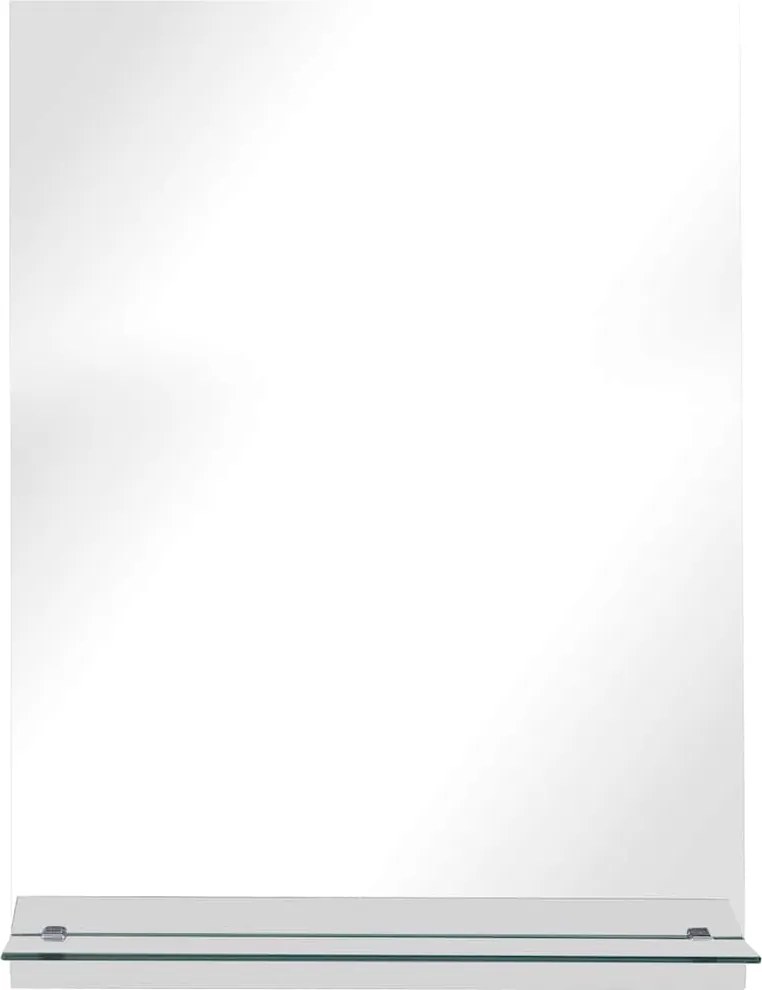 Nástěnné zrcadlo s policí 30 x 50 cm tvrzené sklo 249435