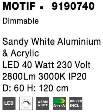 LED lustr Motif 60 bílé stmívatelné