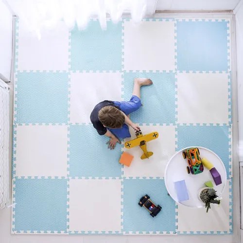 Ricokids velká pěnová puzzle podložka 60x60 cm 4 ks modrá a bílá pro děti