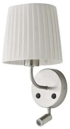 Redo Nástěnná LED lampa Piccadilly 1xE27 + LED 3W Barva: Chrom, Barva stínidla: vrstvená béžová