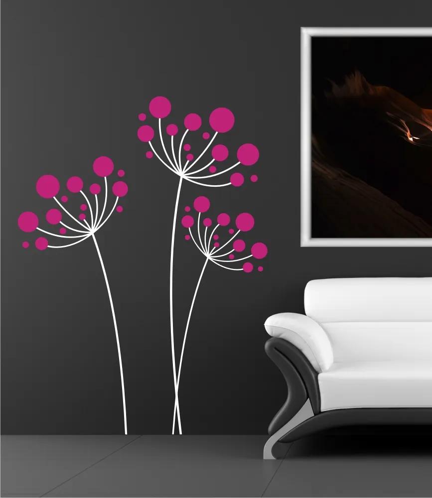 WALLVINIL Samolepky na zeď - Chmýří Barva: Růžová, Velikost: 120x43 cm, Pravá / Levá: LEVÁ (rostlina je nakloněna doleva)