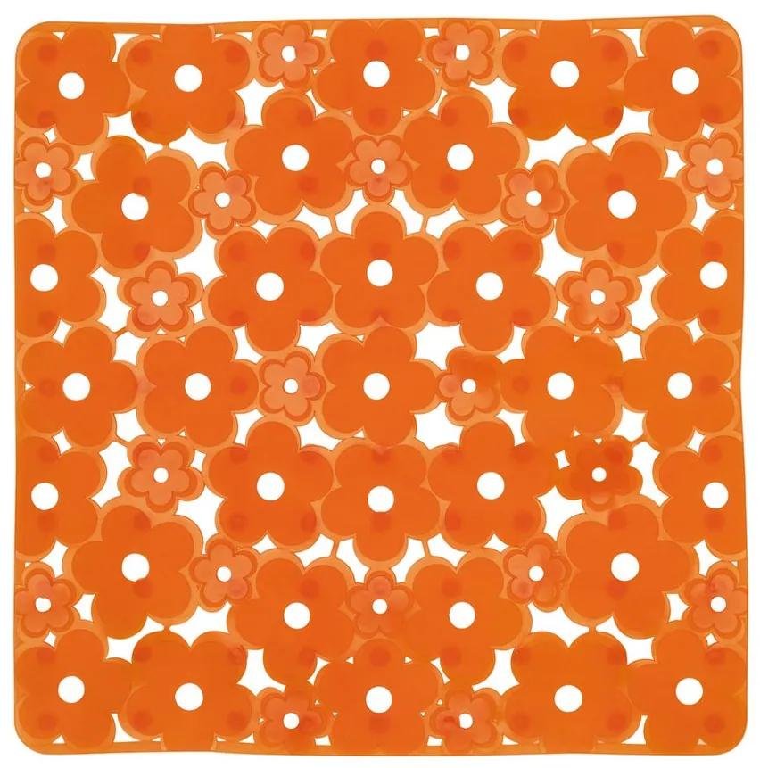 MARGHERITA podložka do sprchového koutu 51,5x51,5cm s protiskluzem, PVC,oranžová (975151P4) Aqualine