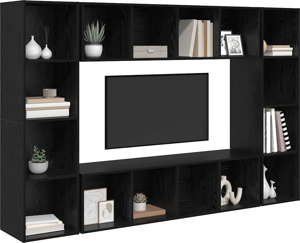 Sestava TV skříněk 4 ks Černá Kompozitní dřevo 3393544