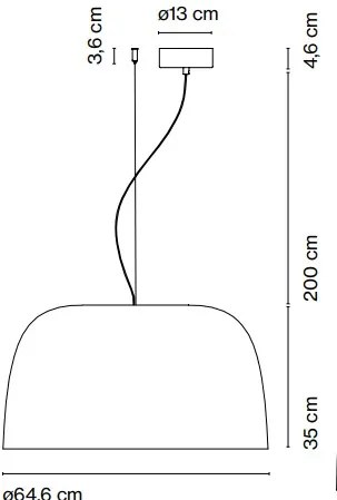 Marset A681-269 Djembé 65.35, šedé závěsné svítidlo, 28,5W LED 2700K stmívatené, prům. 64,6cm