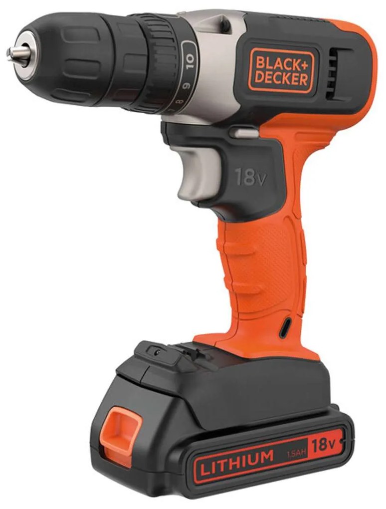 BLACK+DECKER - 18V AKU vrtačka, 2x aku 1,5 Ah BCD001C2-QW