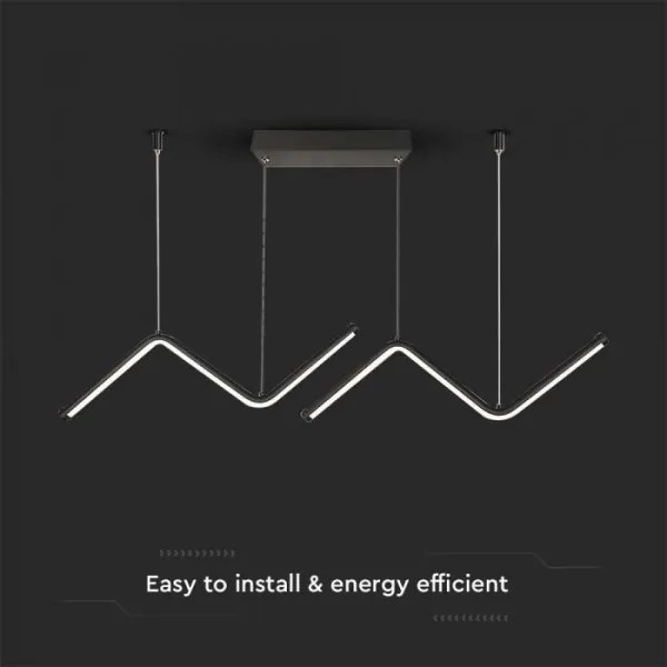 LED Lustr na lanku LED/12W/230V 4000K černá