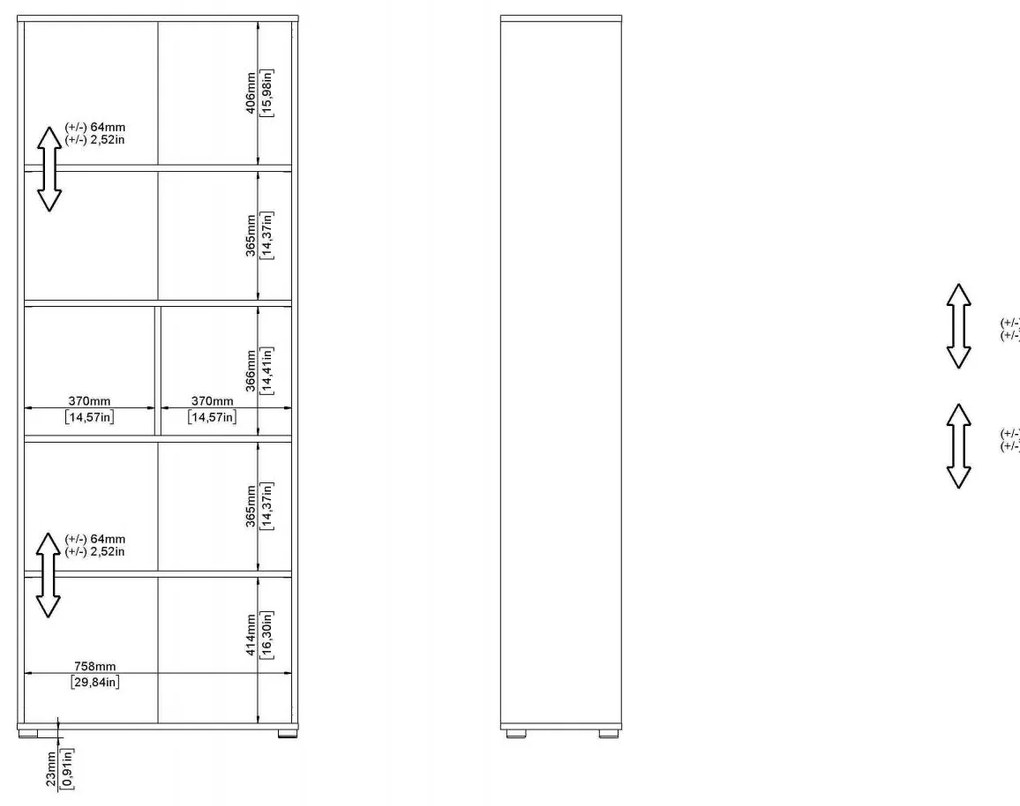 Tvilum Knihovna Sigal 586 šedá