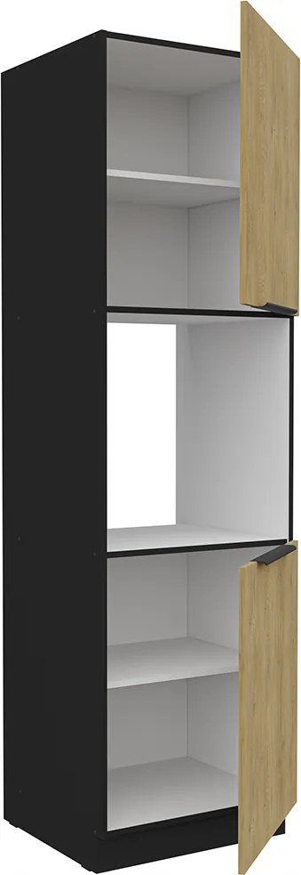 CREMONA cc | vysoká skříňka 60 DP-210 2F na vestavnou troubu | 60 cm | černá/cremona