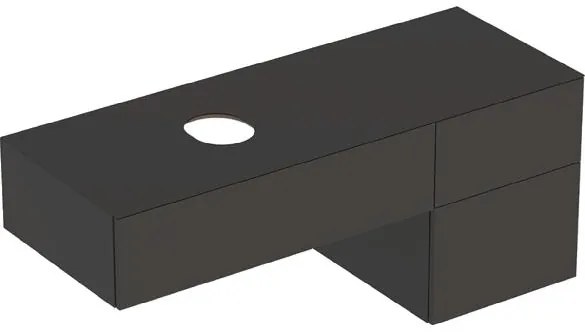 Geberit VariForm - Umyvadlová skříňka, 1350x510x550 mm, 3 zásuvky a zápachová uzávěrka, lávová 501.190.00.1