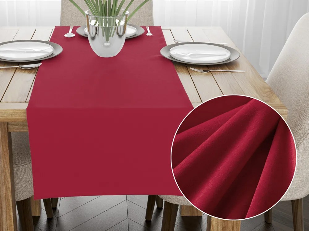 Biante Sametový běhoun na stůl Velvet Premium SVP-007 Malinově červený 35x180 cm