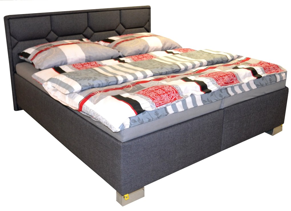 Luxusní postel Doris deLuxe 180x200 šedá