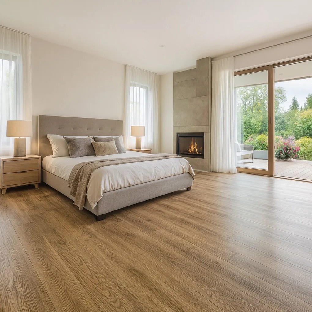 Beauflor, PVC podlaha - lino Blacktex Columbian Oak 649M - dub, na míru, šíře 3m,4m, hnědá, filc, chodba / předsíň