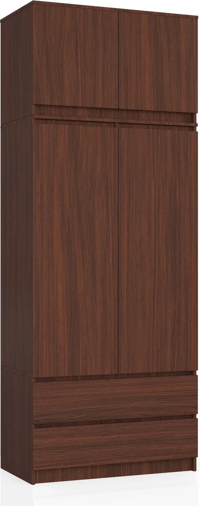 Šatní skříň s nástavbou S90 2D2SZ wenge