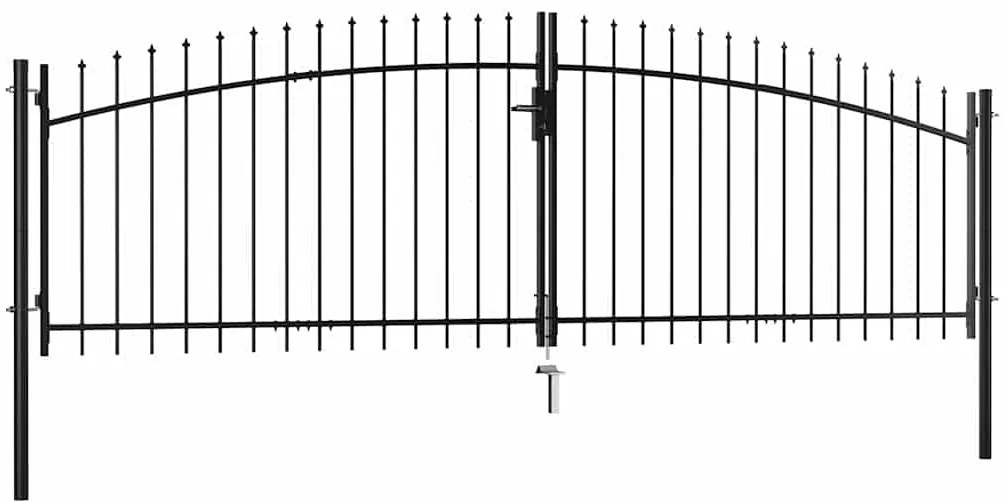 Dvoukřídlé plotové brány Woerden s kopím nahoře 400 x 199,5 cm 145740