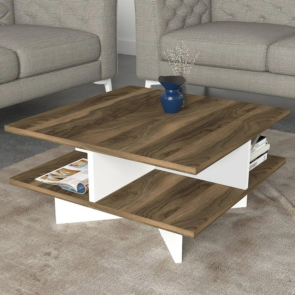 Konferenční stolek Hamton White and Walnut