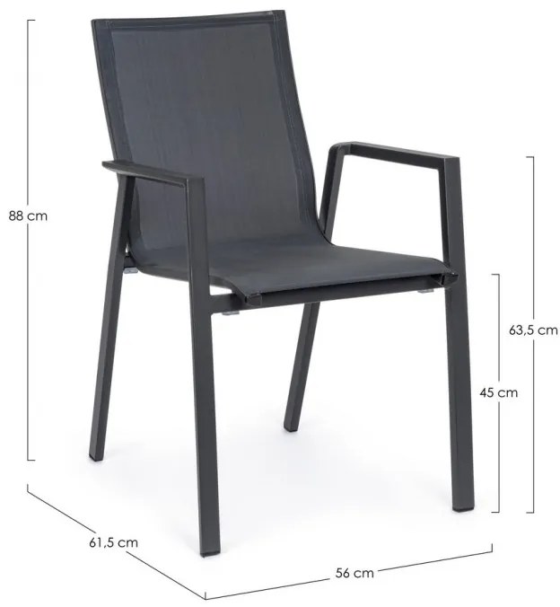 BIZZOTTO zahradní jídelní židle KRION antracit 0663160