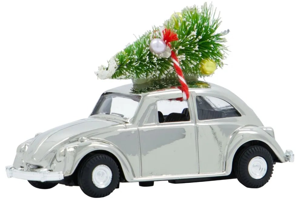 Vánoční autíčko Xmas Car Mini Silver House Doctor
