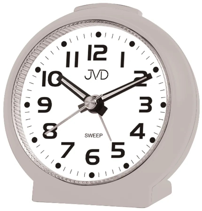 JVD Ručkový netikajicí tichý šedý budík JVD SRP8514.3