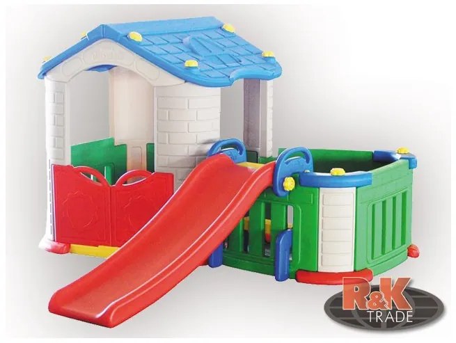RkToys zahradní domeček + skluzavka