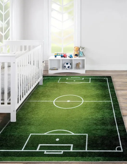 Dětský koberec JUNIOR 51307.803 hřiště / fotbal, zelený
