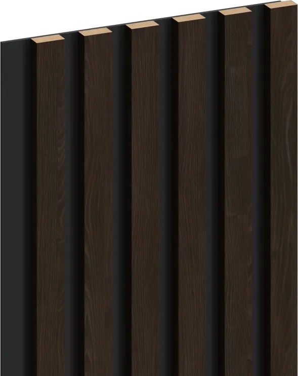 Mexen Lam-B, akustické stěnové lamely 275 × 30 cm, HDF deska 4 mm, technická dýha, eben hnědý, S100-275307-3015-022